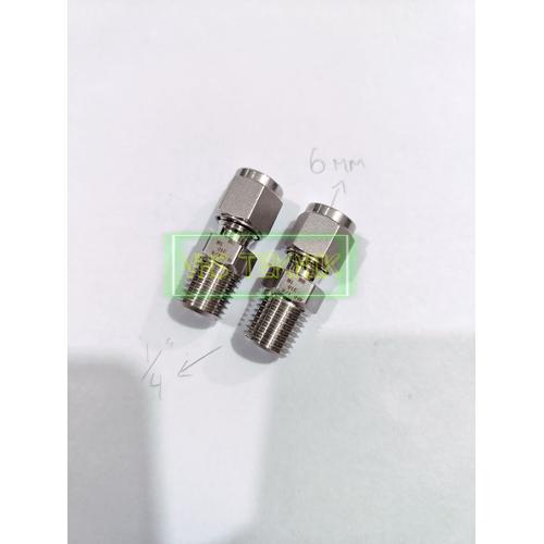Jual MALE CONNECTOR TUBING SS316 6 MM OD x 1/4" M NPT - Kota Bandung - vhs teknik | Tokopedia