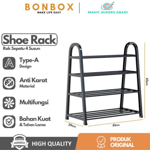 Promo BONBOX BFS701 Rak Sepatu 4 Susun Baja Tipe A Anti Karat Shoe Rack ...