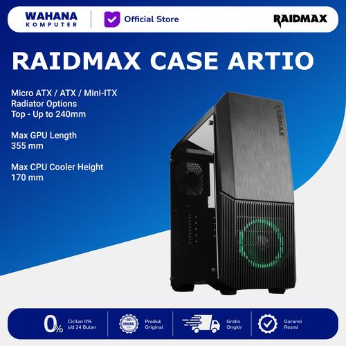 Promo RAIDMAX ARTIO T13-TB Black Computer Case Cicil 0% 3x - Jakarta ...