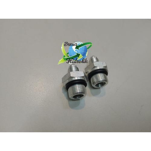 Jual DOUBLE NEPPLE 3/8 BSP ORING x 1/4 JIC / DOBEL NEPPLE 3/8 BSP x 1/4 ...