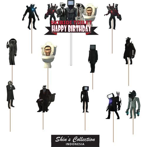 Jual Cake topper Skibidi Toilet animasi set isi 12 pcs - Kab. Banyumas ...