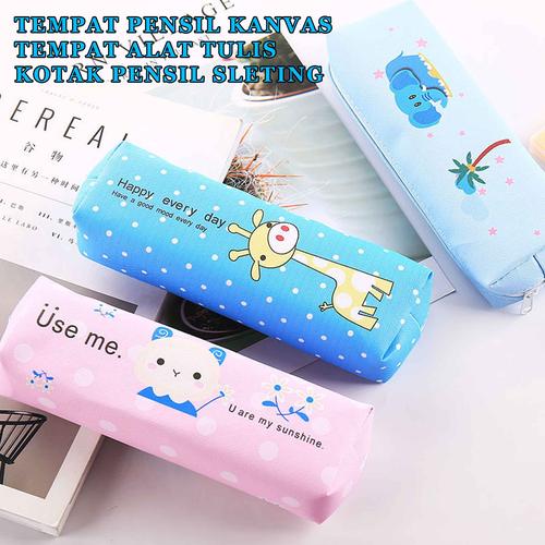 Promo Tempat Pensil Kanvas / Tempat Alat Tulis / Kotak Pensil Resleting ...