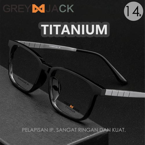 Promo Grey Jack Frame Kacamata Bahan Titanium Kotak Fashion Bisnis ...