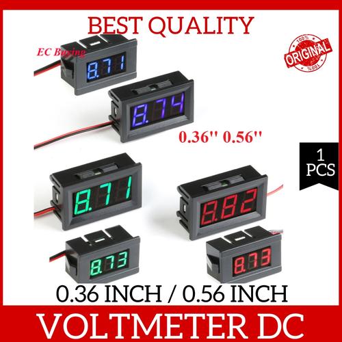 Jual Voltmeter Digital DC 0.56 0.36 Inch Frame 2 / 3 Wire Kabel Volt Meter - 0.56Inch 3 Wire ...