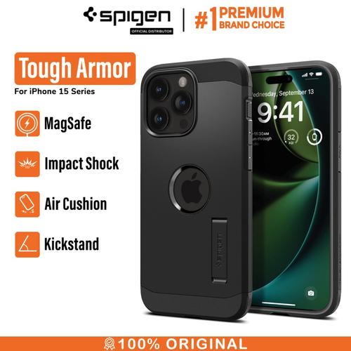 Promo Case iPhone 15 Pro / Promax Spigen Tough Armor MagSafe Hard ...