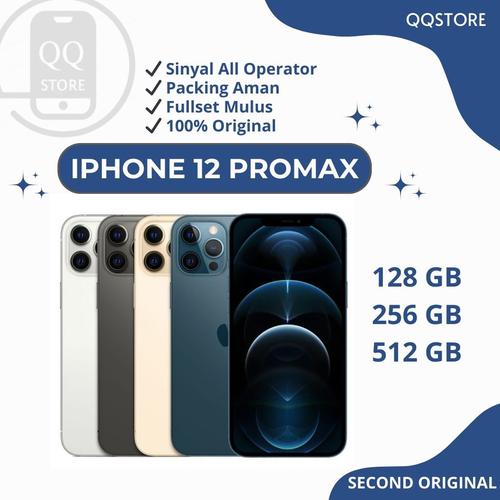 Jual iPhone 12 Pro Max 128G/256GB/512GB | Second Mulus Normal Fullset - 128GB, Pasific Blue ...