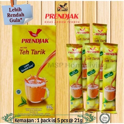 Jual Teh Tarik Less Sugar instant Prendjak Stick 21 gr / Isi 5 sachet ...