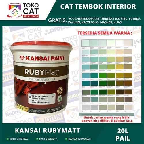 Jual KANSAI PAINT RUBY MATT 20 LITER CAT TINTING/ PUTIH INTERIOR PAIL ...