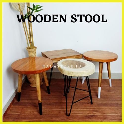 Promo WOODEN STOOL / STOOL KAYU/MEJA KAYU / KURSI KAYU AESTHETIC ...