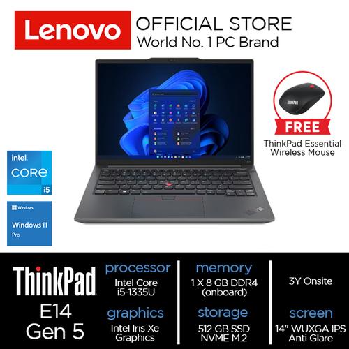 Promo Lenovo ThinkPad E14 Gen 5 (Intel) Core i5-1335U 8GB 512GB W11Pro ...