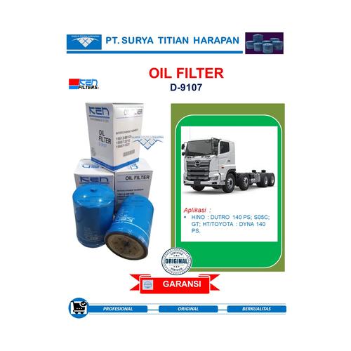 Jual Ken Filter Oil Filter Heavy Filter Oli Hino Dutro 140Ps D-9107 - Jakarta Utara - PT Surya ...