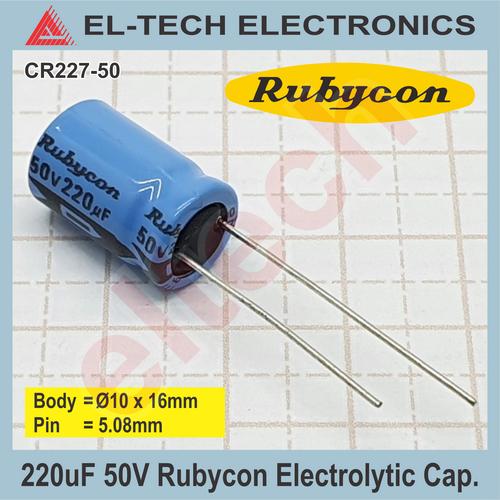 Jual 220uF 220 uF 50V Rubycon Micro Elektro Capacitor Kapasitor Elco ...