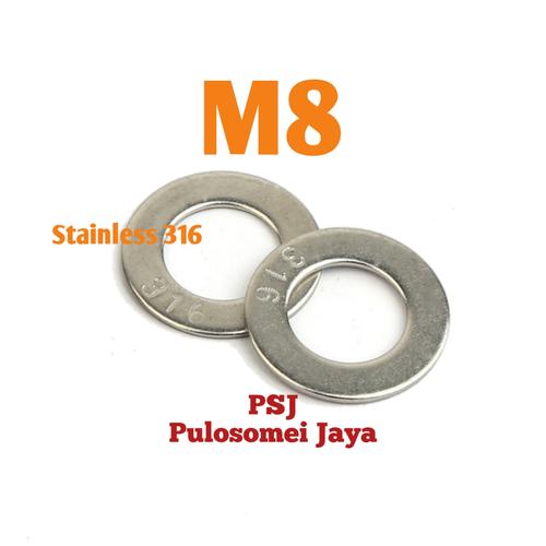 Jual Ring Plat M8 / Ring Plat Stainless 316 / Washer Plat Stainless 316 ...