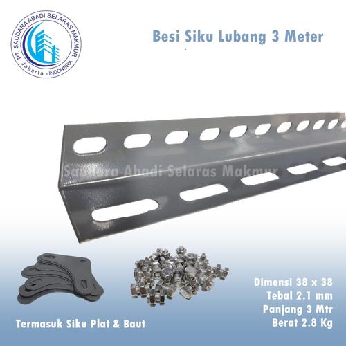 Jual Besi Siku Lubang / Siku Lobang panjang 3 Meter - 2.1mm / 2.8Kg - 2 ...