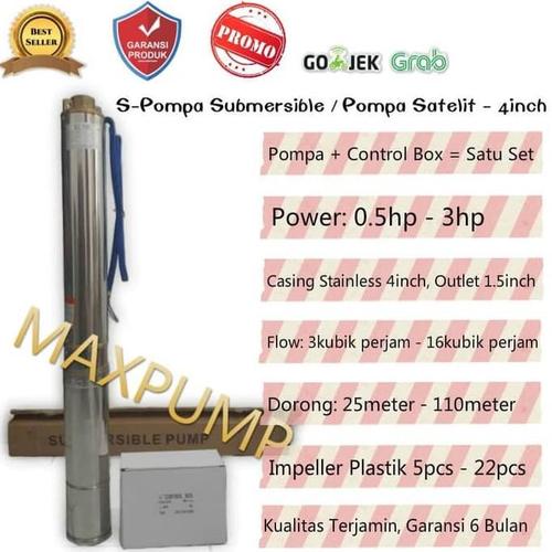 Jual Pompa air submersible pump 4in casing stainless 1.5Hp impeller ...
