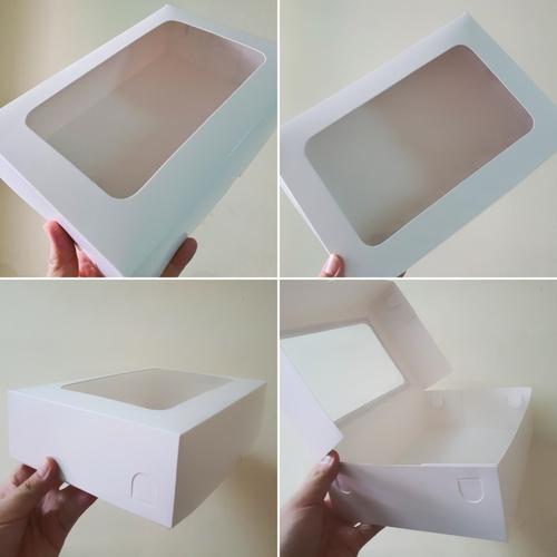 Jual dus kotak kemasan donat putih polos box cinnamon roll ukuran ...