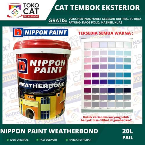 Jual Nippon Paint Weatherbond Cat Tembok Tinting / Oplos / Putih 20 L ...