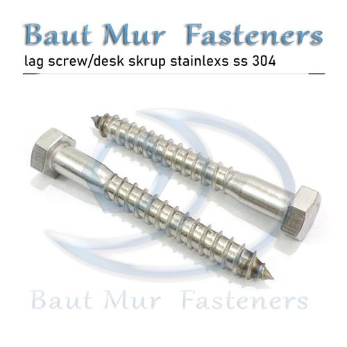 Jual LAG SCREW / DESK SKRUP STAINLESS 1/2 X 5 INCH SS 304 - Jakarta ...
