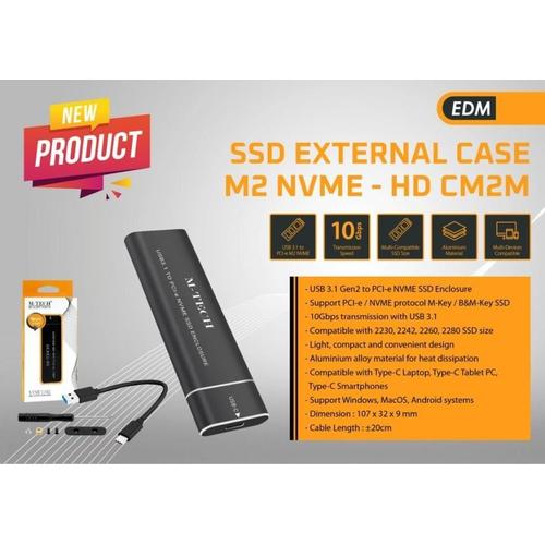 Jual Casing ssd m2 m.2 nvme external m-tech type-c 10Gbps enclosure hd ...