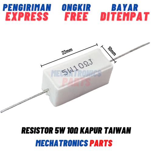 Jual Resistor 5W 10Ω Kapur Taiwan 10 Ohm Kaki Tembaga Tidak Nempel Magnet - Kota Bandung ...