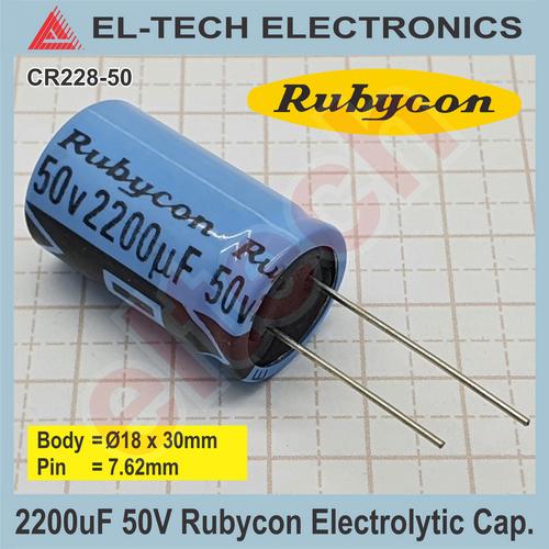 Jual 2200uF 2200 uF 50V Rubycon Micro Elektro Capacitor Kapasitor Elco ...