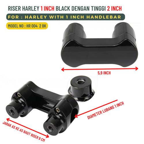Jual RISER HARLEY CLAMP 1 INCH BLACK HR 004 2 BK - Kota Bekasi - Budung ...