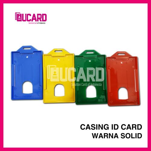 Jual NAME TAG ID CARD HOLDER PLASTIK WARNA SOLID / CASING ID CARD ...