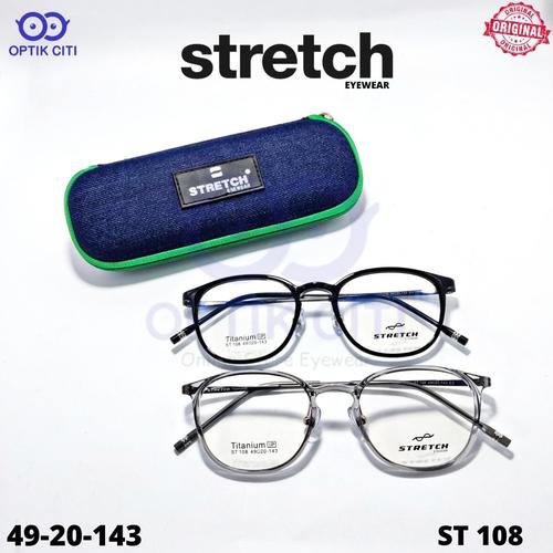 Jual Frame Kacamata Pria Wanita Stretch ST 108 Titanium Ringan Original - Abu transparan ...
