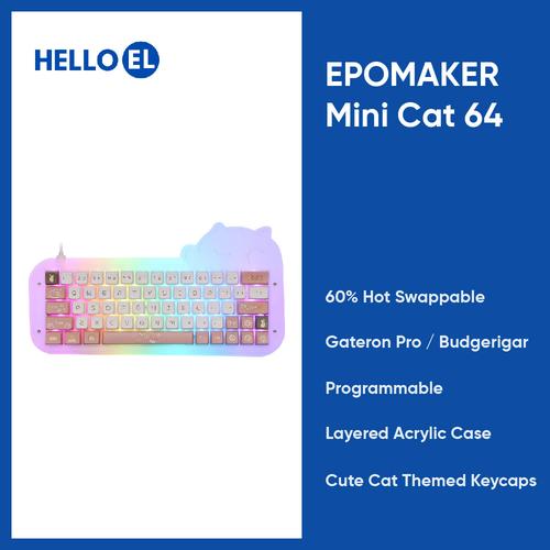 Jual Epomaker Mini Cat 64 Keycap + Switch Mechanical Keyboard ...