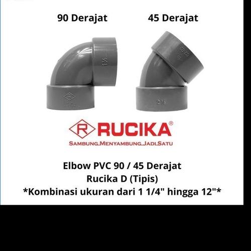 Jual keni Elbow / Knee PVC Rucika 6" Inch D (Tipis) 45 Derajat - Jakarta Utara - toko surya ...