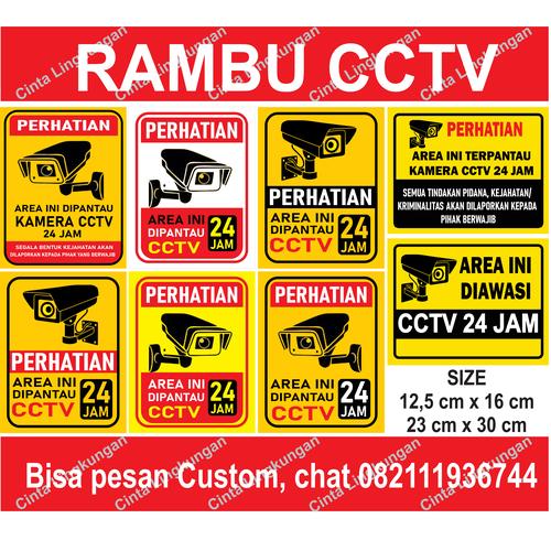 Jual Stiker CCTV / Kamera CCTV / Sticker CCTV 24 jam / Rambu Kamera ...