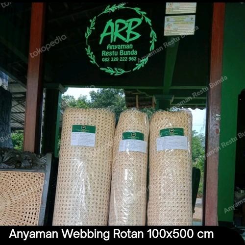 Jual anyaman rotan alam mata ayam / bunga tanjung / webbing rotan ...