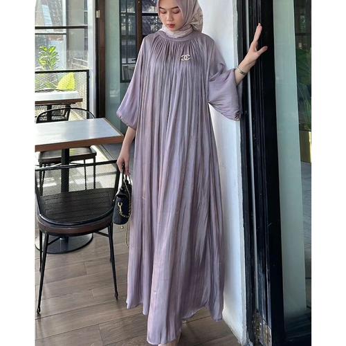 Jual gamis wanita terbaru 2024 Ameena Dress Bahan Santorini Shimer ...