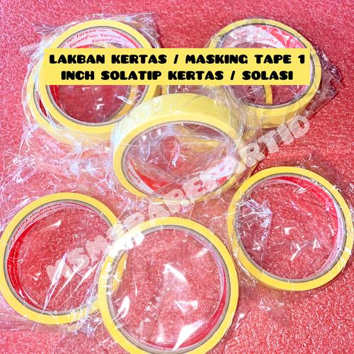 Jual LAKBAN KERTAS / MASKING TAPE 1 INCH SOLATIP KERTAS / SOLASI - Kota ...