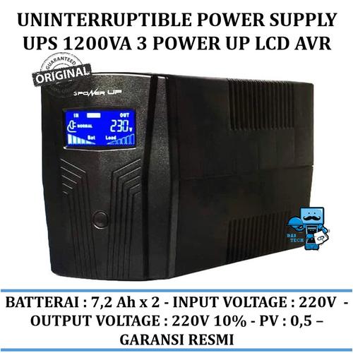 Promo Uninterruptible Power Supply Ups 1200va 3 Power Up Lcd Avr - Original Cicil 0% 3x ...