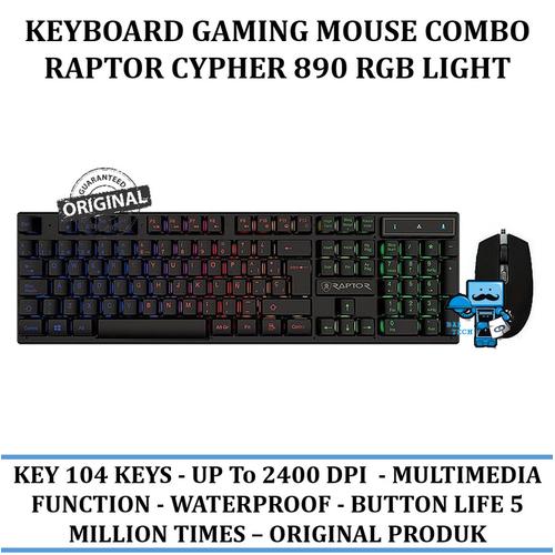 Jual Keyboard Gaming Mouse Combo Raptor Cypher 890 Rgb Light - Original ...