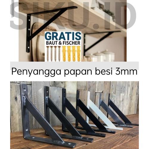 Jual RAK AMBALAN BESI SIKU PENYANGGA TEBAL 3 MM / RAK DINDING/KAYU ...
