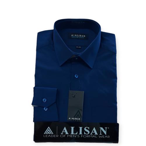 Jual Kemeja Alisan Biru Navy / Biru Dongker/ B7 Polos Lengan Panjang ...