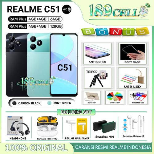 Promo REALME C51 RAM 4/128 NFC | REALME C 51 RAM 4/64 GARANSI RESMI ...