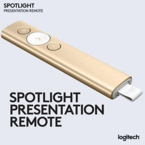 Jual Logitech Spotlight Pointer Presenter Wireless Bluetooth - Gold ...
