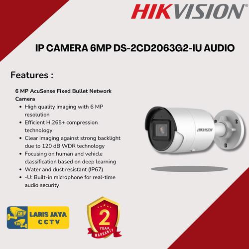 Jual DS-2CD2063G2-IU HIKVISION IP CAMERA OUTDOOR 6MP Built in Mic - Jakarta Utara - Laris Jaya ...