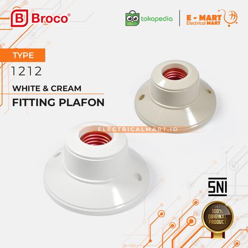 Jual BROCO FITTING PLAFON 1212 Fiting Lampu Viting BULAT CREAM WHITE ...