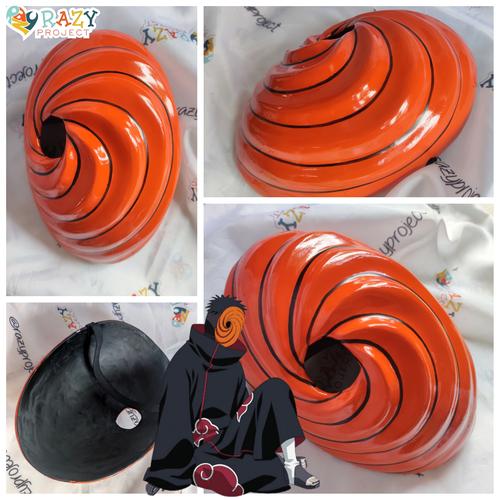 Jual Tobi Obito Uchiha Naruto Orange Mask Topeng Kayu Cosplay Anime ...