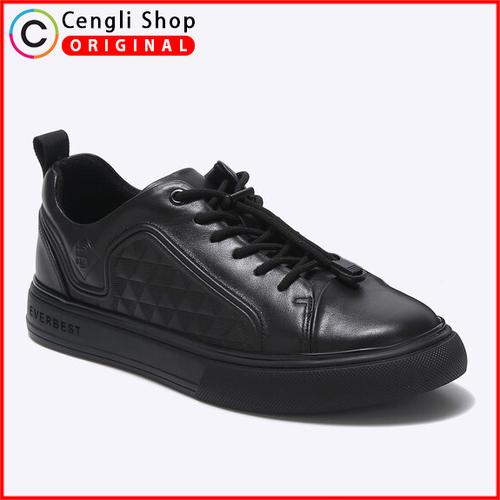 Jual SEPATU SNEAKER EVERBEST PRIA ORIGINAL KETS FULL BLACK LEATHER EM74 ...