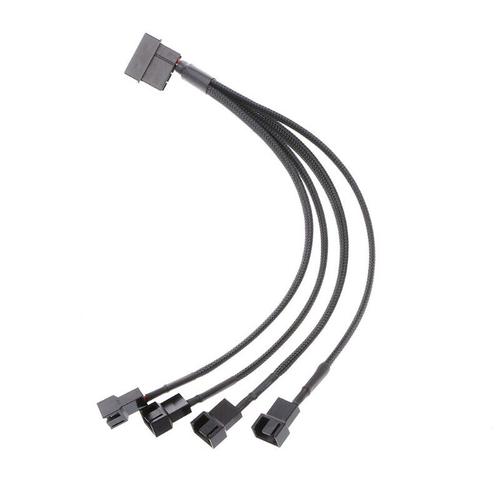 Jual Molex Male To 4x 3-Pin/4-Pin PWM Sleeved Fan Extension Adapter ...
