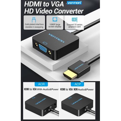 Jual Vention ACP ACR Converter HDMI to VGA With Audio Original Vention ...