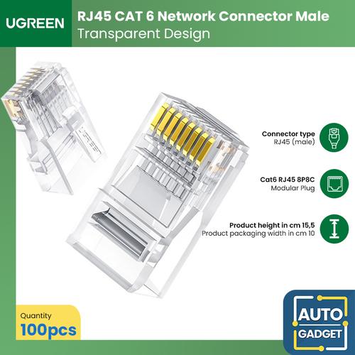 Jual UGREEN RJ45 Cat 6 Modular Plug UTP FTP LAN Connector Kepala Kabel ...