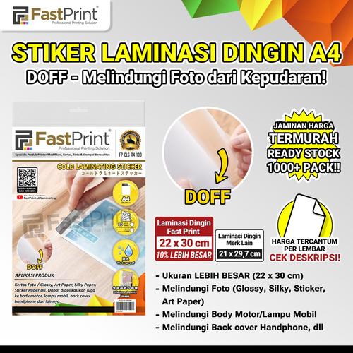 Jual Fast Print Stiker Laminating Dingin A4 Glossy - Doff - Jakarta ...