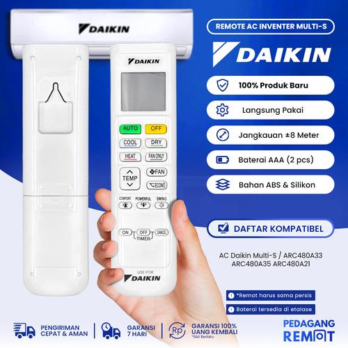 Promo Remot Remote AC Daikin Inverter Multi-S / Multi S ARC480A33 ...