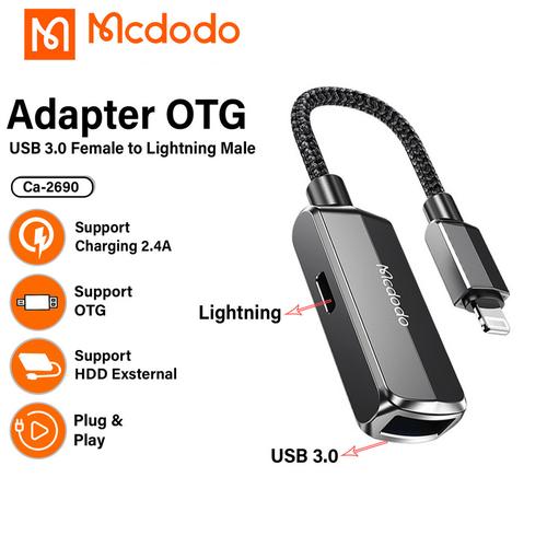 Jual MCDODO OTG Konverter Hardisk Lightning iPhone to USB A Adapter CA ...